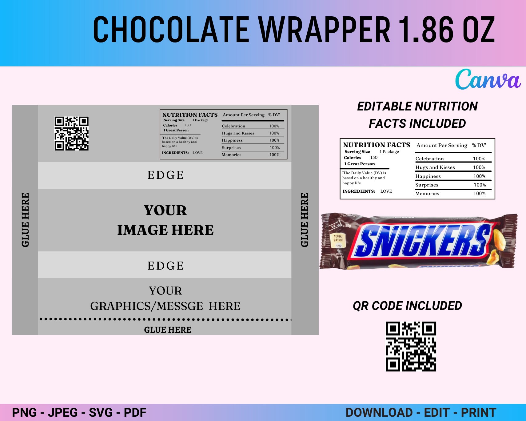 Snickers Bar Nutrition Label