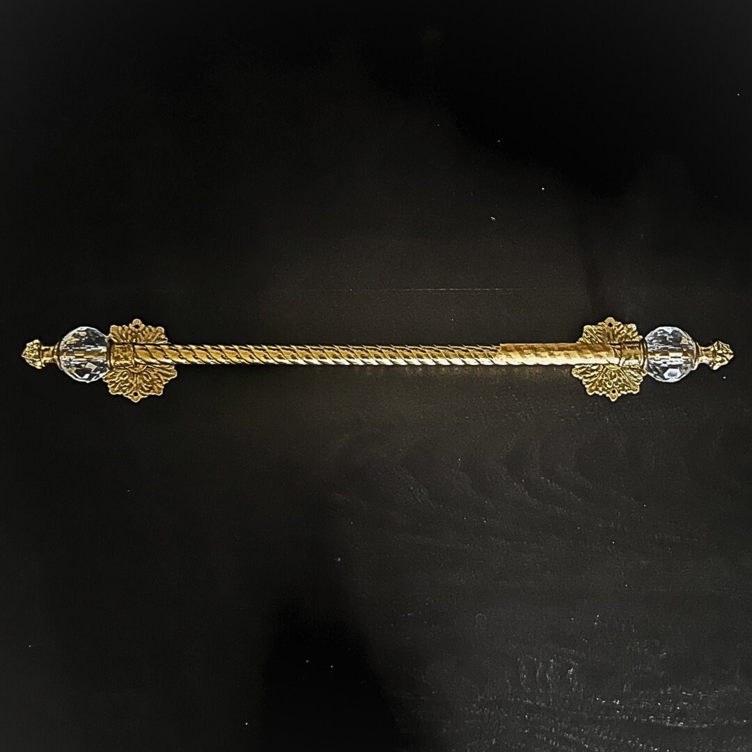 Vintage Hollywood Regency Ornate Lacquered Brass and Faceted Glass Ball ...