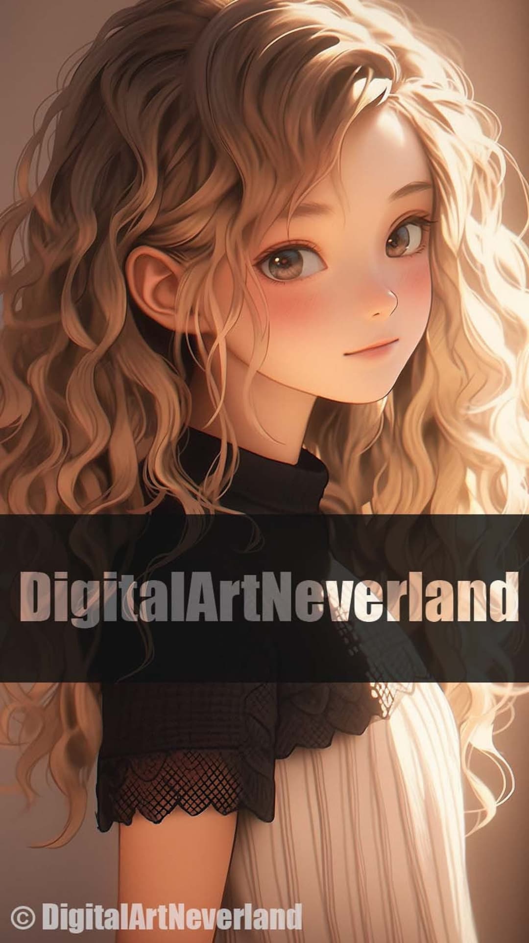 10 Hyper-realistic Anime Girls With Dreamy Curls and Soft - Etsy
