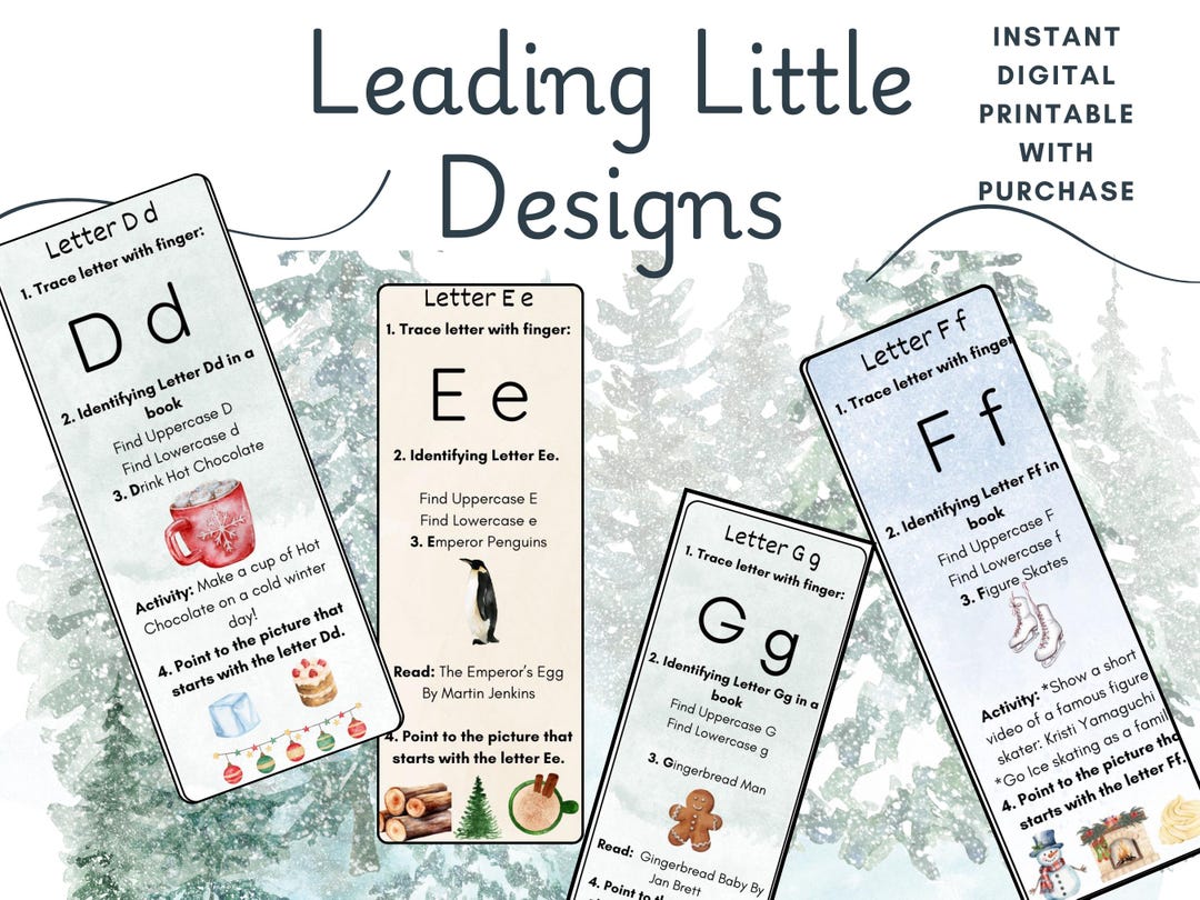 A-Z Preschool Letter Recognition Winter Theme Bookmark - Etsy