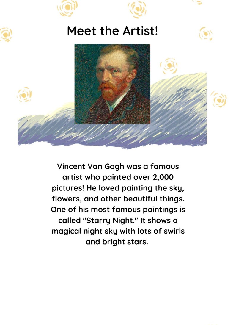 Van Gogh Mini Art Picture Study for Preschoolers - Etsy