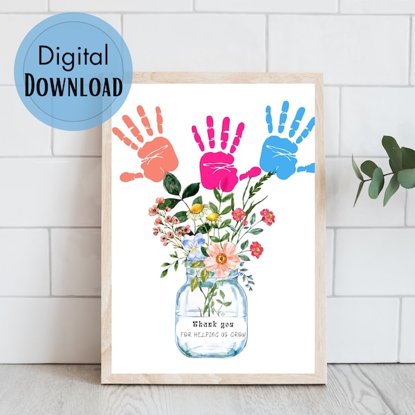 Handprint Flower Art - Etsy