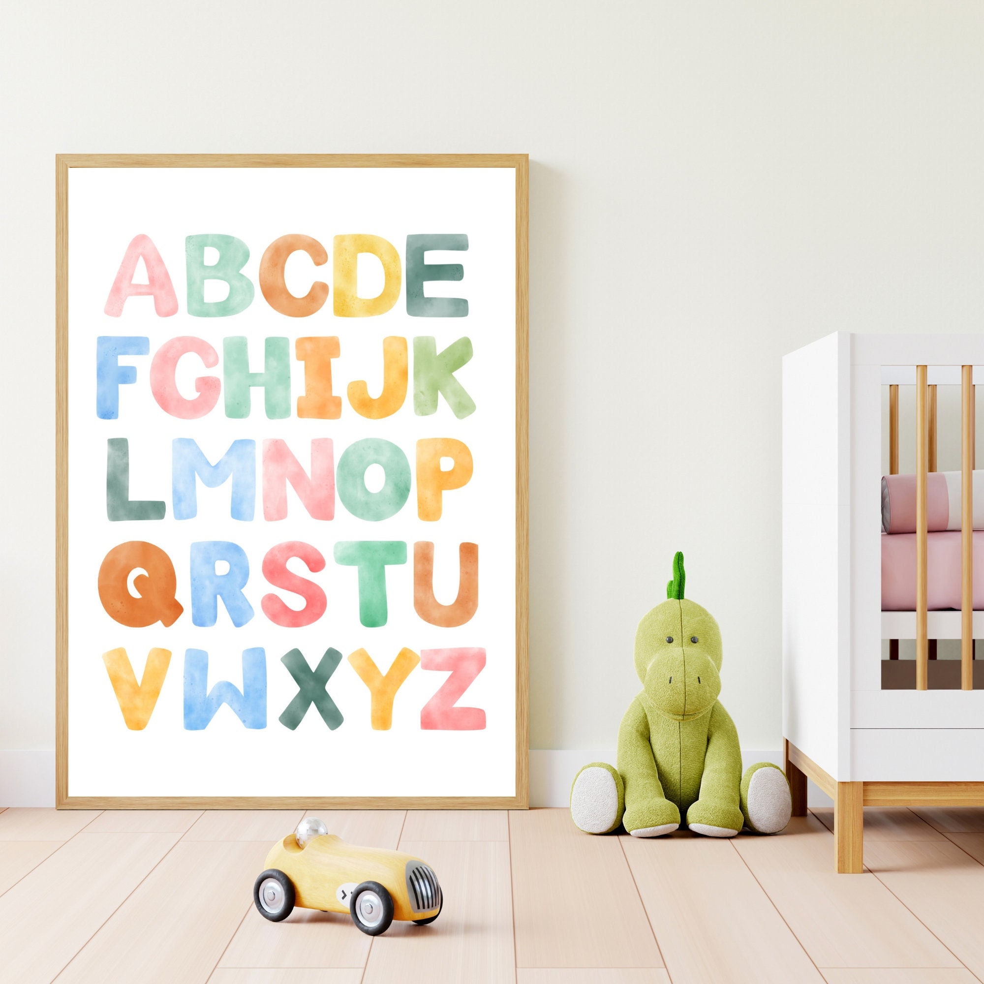 Watercolor Alphabets Poster,alphabet Printable Poster, Toddler Room ...