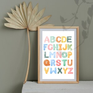 Watercolor Alphabets Poster,alphabet Printable Poster, Toddler Room ...