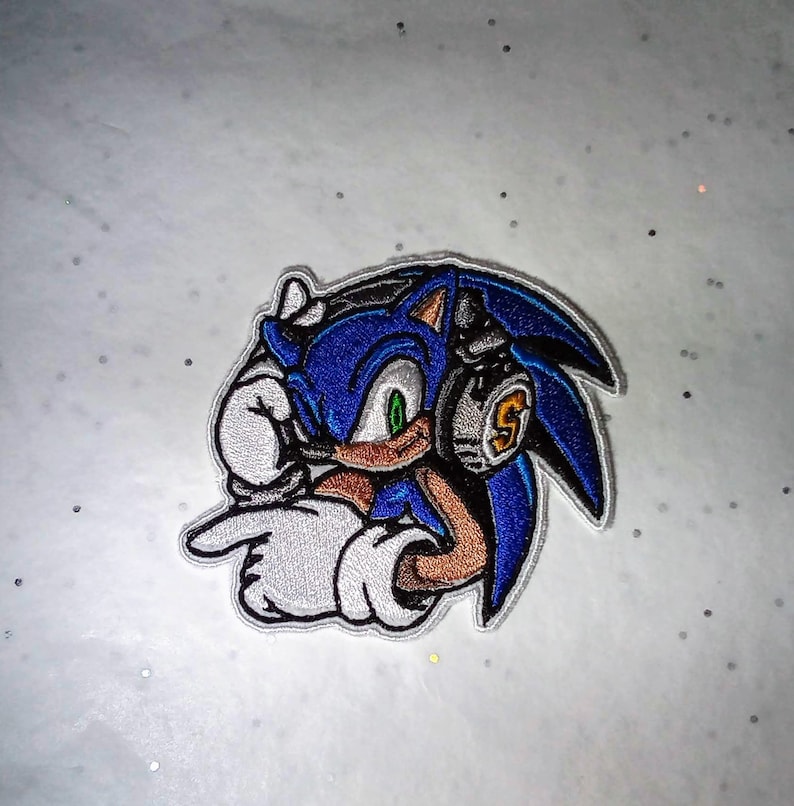 Sonic Ring, Sonic Helmet, Embroidered Iron-on Patches, 2 Designs to ...