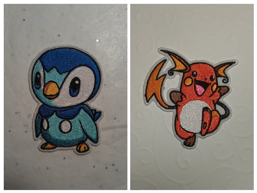 Raichu, Piplup Embroidered Iron-on Patches, Top Quality. - Etsy
