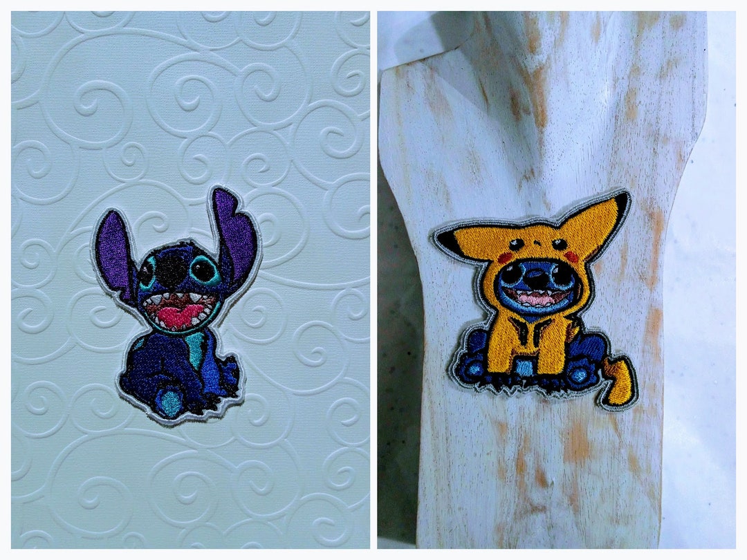 Stitch Embroidered Iron-on Patches, 2 Models to Choose From - Etsy