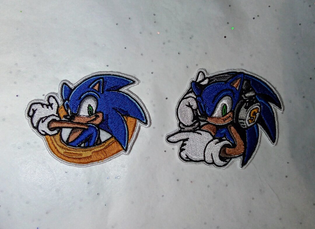 Sonic Ring, Sonic Helmet, Embroidered Iron-on Patches, 2 Models to ...