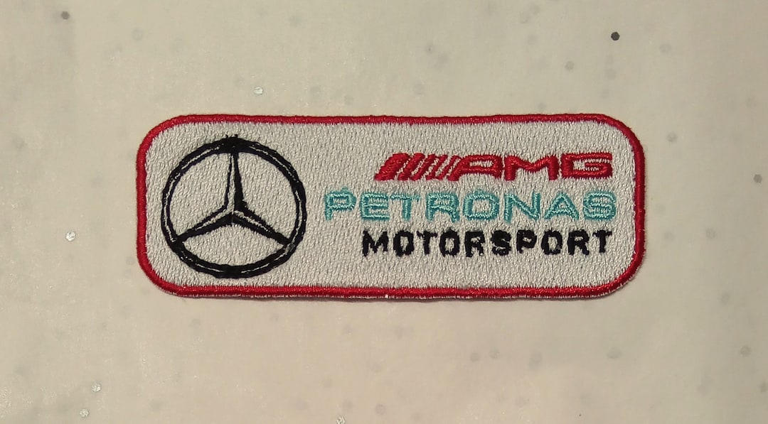 Hand-embroidered Iron-on Patch. Petronas AMG Automobile. 9.5 Cm X 3.5 ...