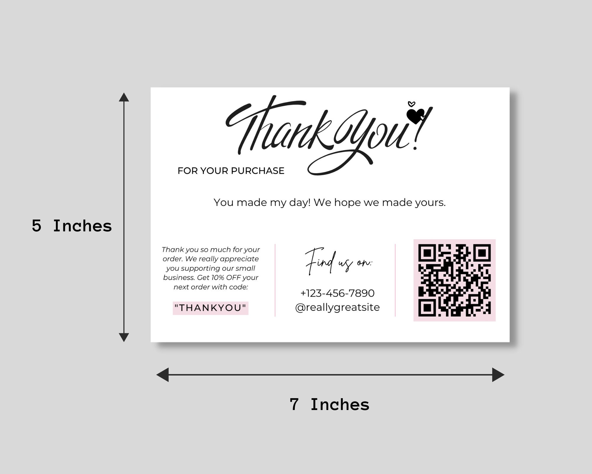 Business Thank You Card| Editable QR Code |thank You Card Template ...