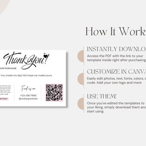 Business Thank You Card| Editable QR Code |thank You Card Template ...