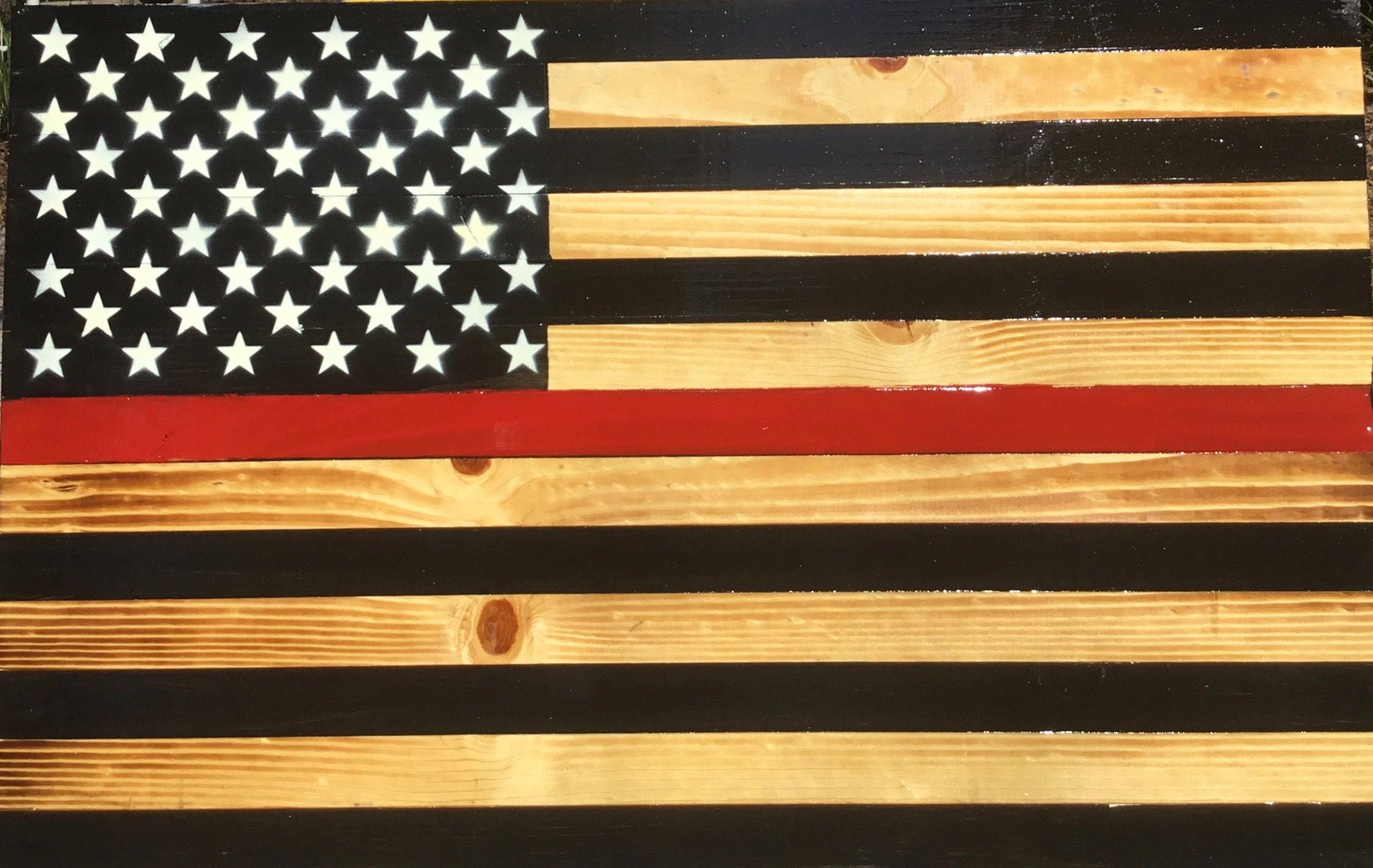 Rustic American Flag Thin Red Line - Etsy