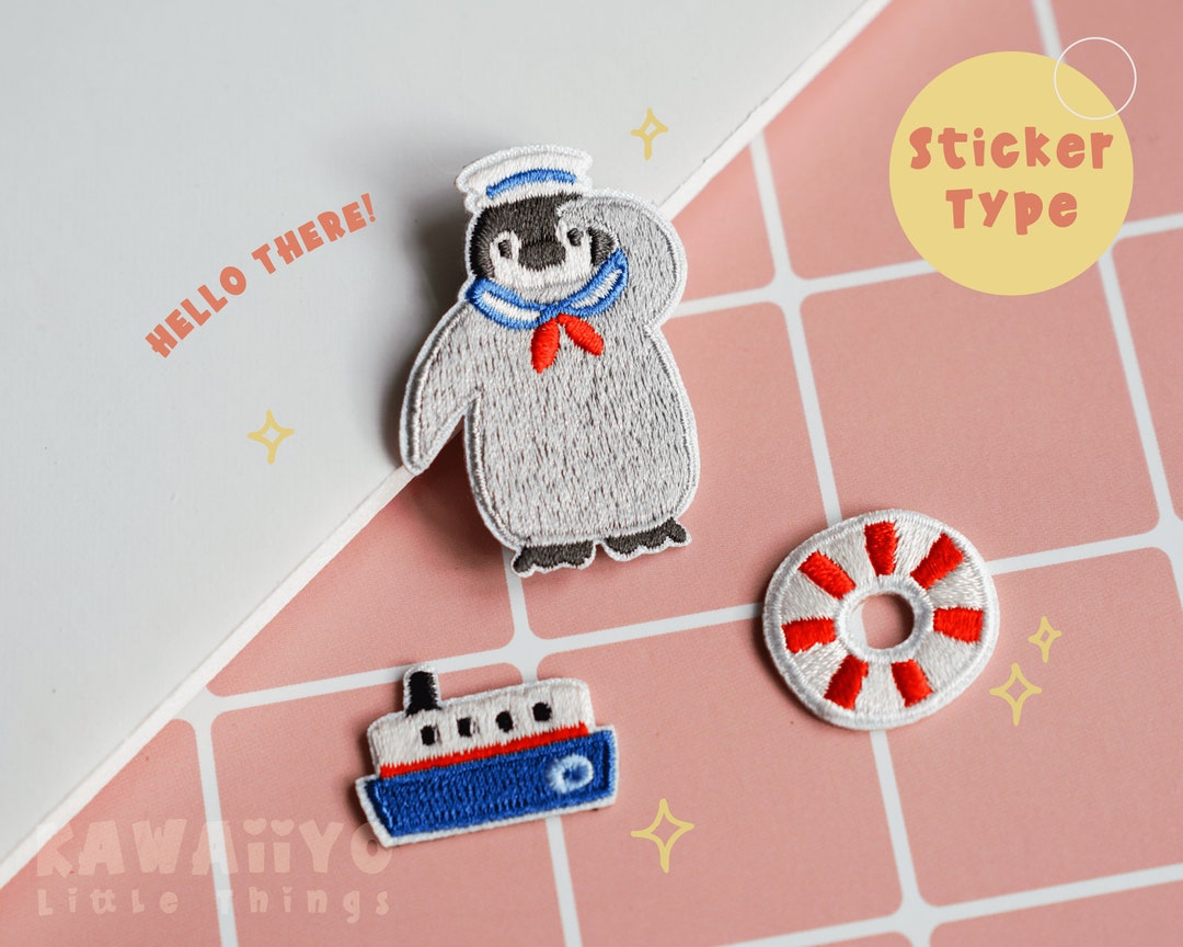 Sailor Penguin & Boat Embroidered Patch Sticker/patches/embroidery ...