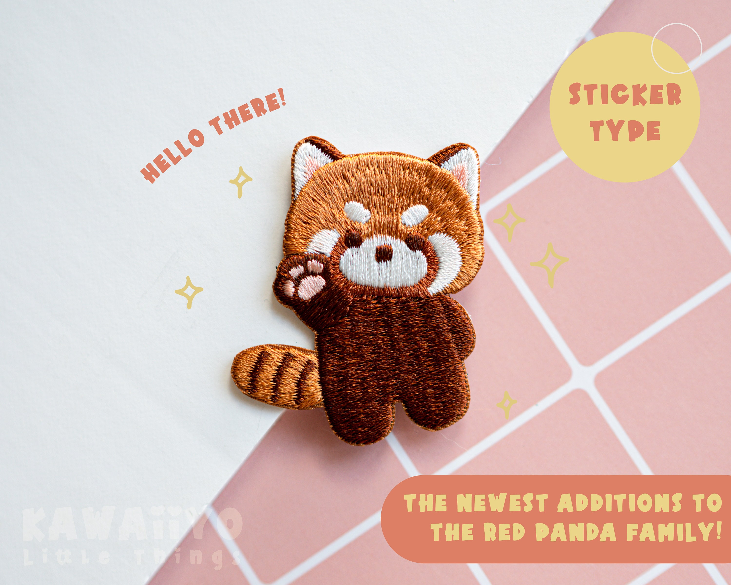 Redpanda Embroidered Patch Sticker/cute Embroidery/kawaii Embroidered Patches Sticker for ...