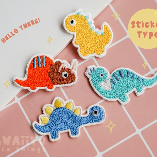 Dinosaur Embroidery Sticker - Etsy