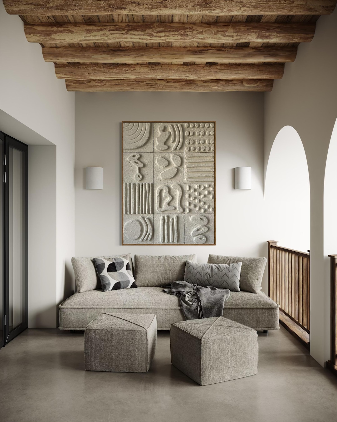 3D Textured Modern Wall Art: Earthy Shapes Wall Decor - Etsy