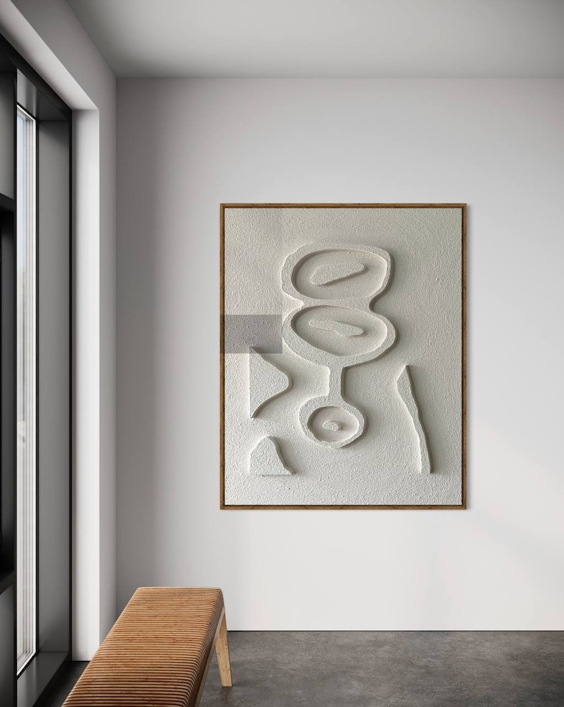 Midcentury Modern Plaster Relief Wall Art: 3D Textured Painting - Etsy
