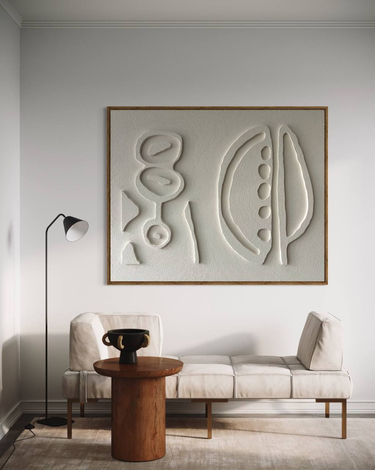 Abstract 3D Textured Wall Art, Plaster Painting, Relief Wall Hanging ...
