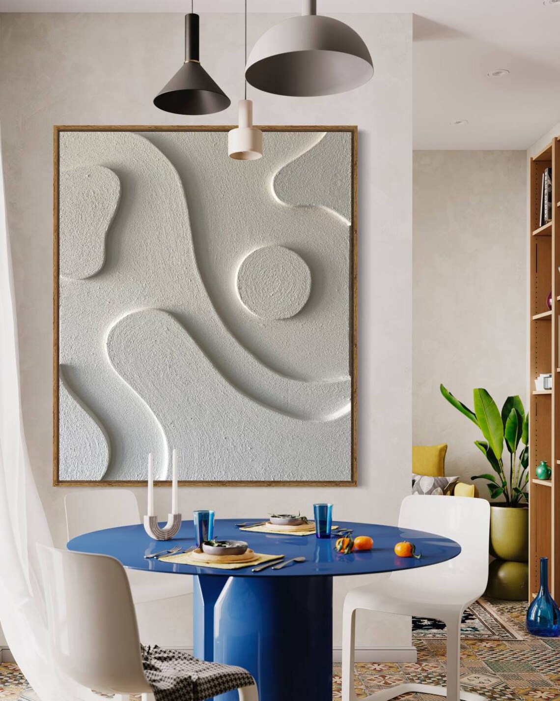 Midcentury Modern Relief Painting Plaster Wall Art 3D Wall - Etsy