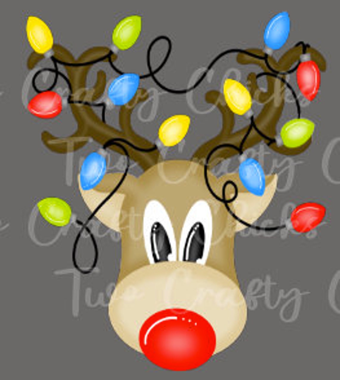 Rudolph With Christmas Lights Digital Download PNG for Sublimation - Etsy
