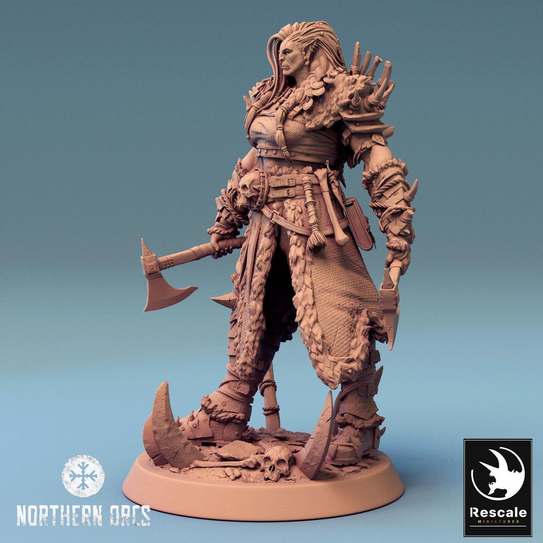 Orc Queen Drakka | Female Orc Barbarian | Rescale Miniatures | D&D - Etsy