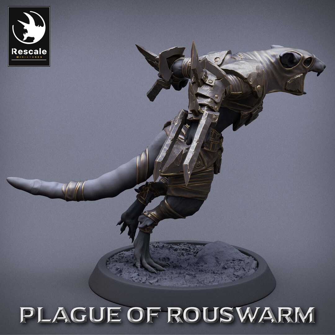 D&D Were-rat Rogue RPG Model | Assassin | Rousican | Rat-folk - Etsy
