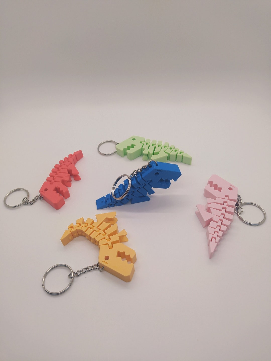 Flexible T-rex Fidget Keychain Anti-stress Toy Kids Gift Dinosaur ...