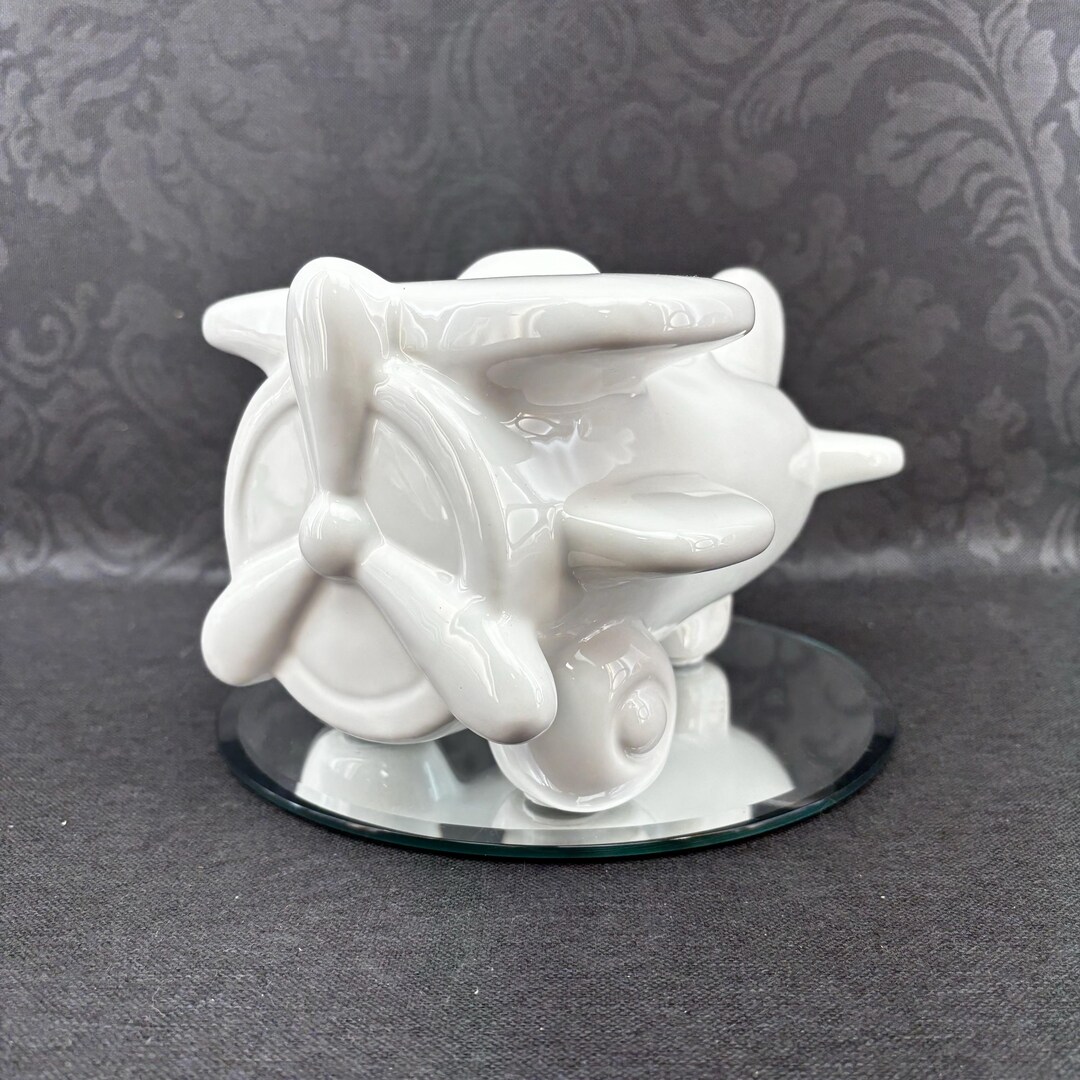 Unique White Ceramic Airplane Bank, Piggy Bank, Airplane Ceramic Piggy ...