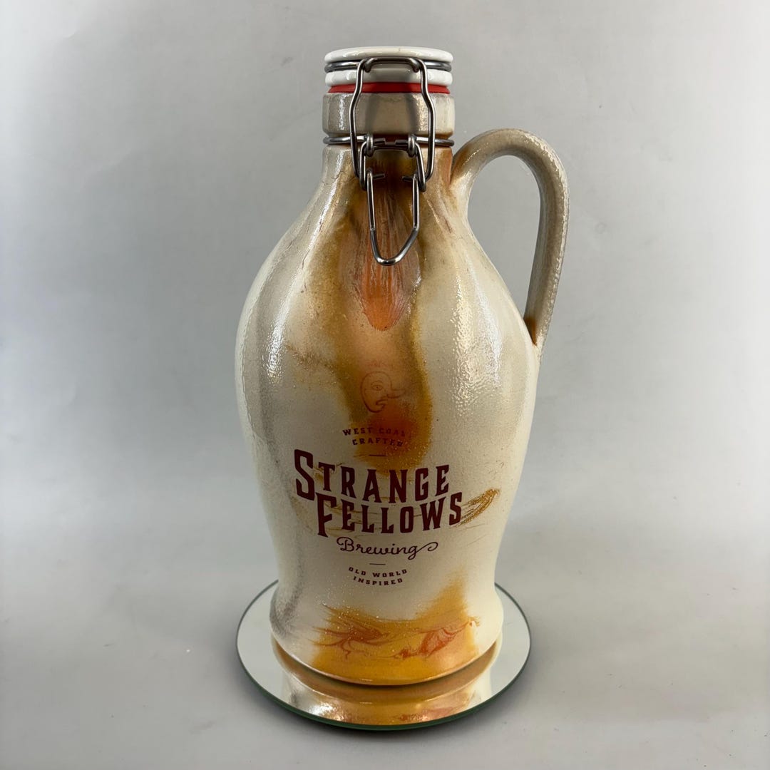 Strange Fellows Limited Edition Ceramic Growler- Cream/brown - Etsy