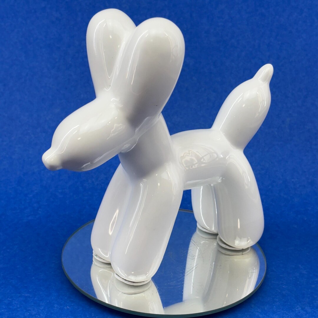 Balloon Dog Sculpture Ceramic Dog Statue Modern Figurine White Decor - Etsy