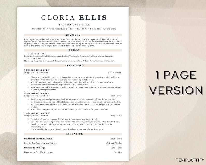 Resume Template Google Docs Resume Template Word Google Doc Resume ...