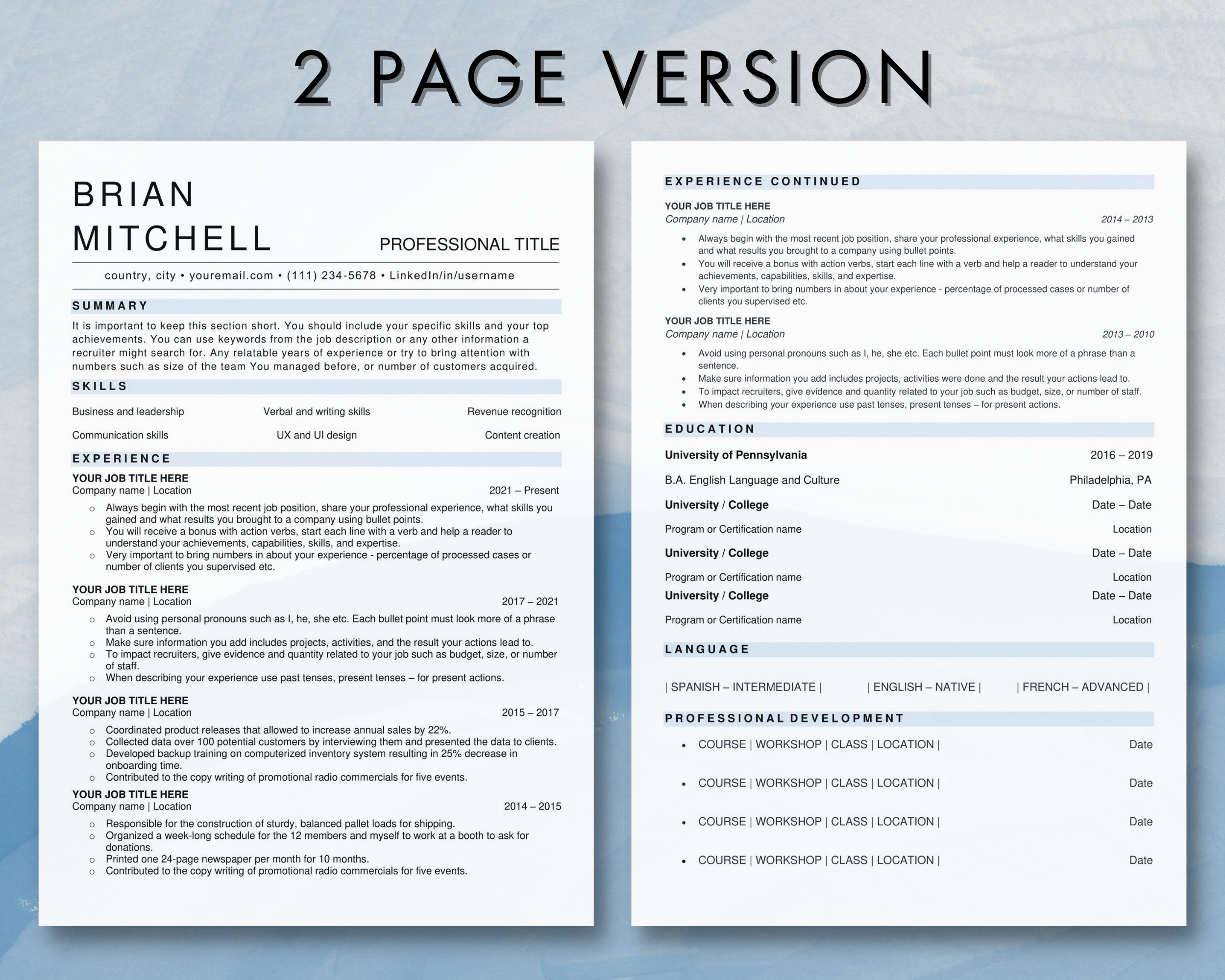 2024 ATS Friendly Resume Template Microsoft Word & Google Docs Resume ...