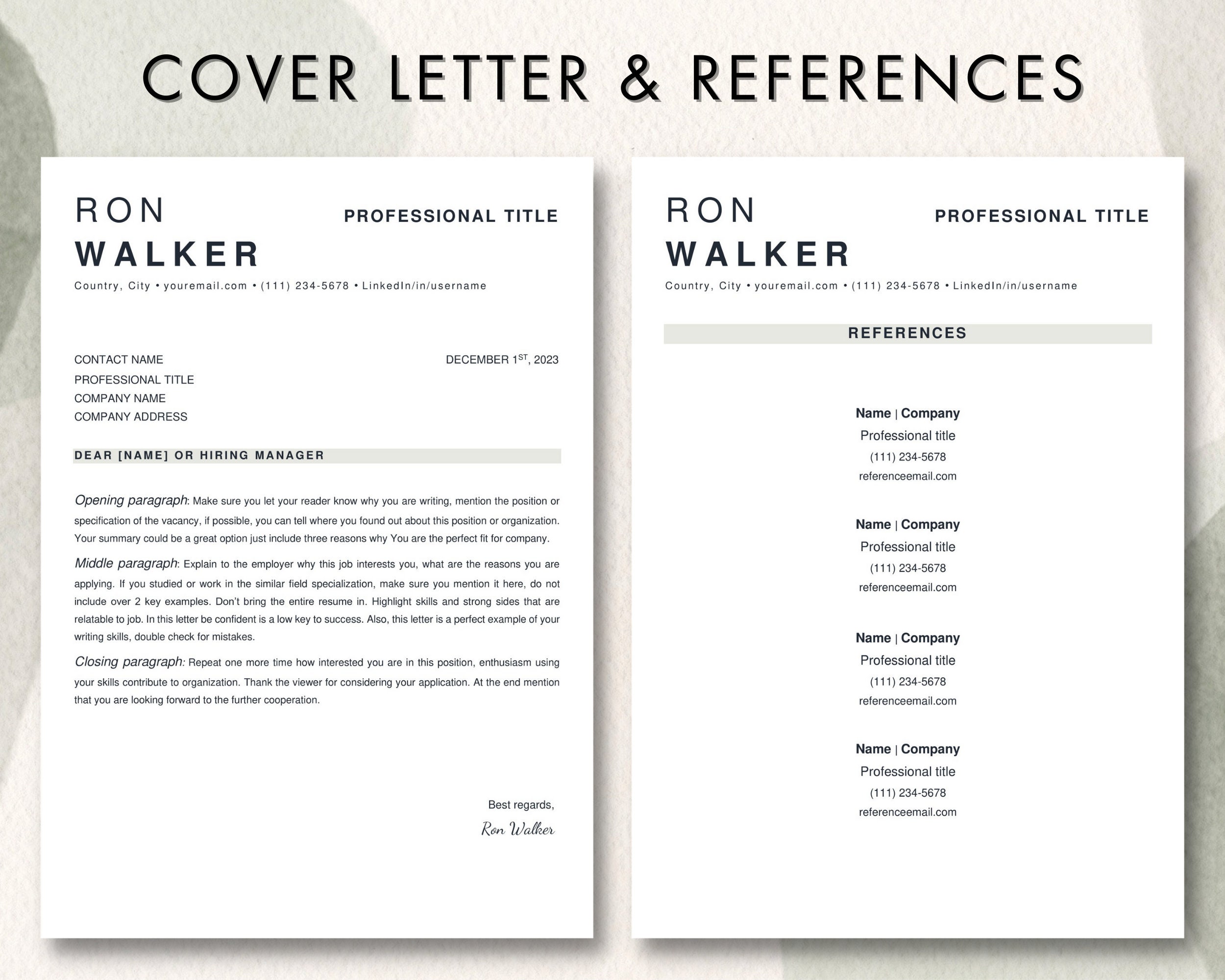 2024 ATS Friendly Resume Template Microsoft Word & Google Docs Resume ...