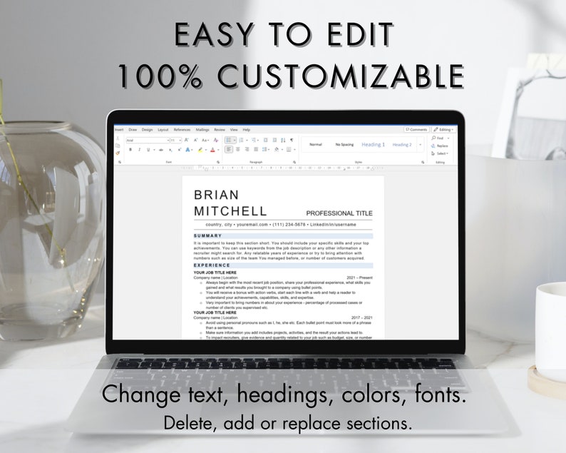 2024 ATS Friendly Resume Template Microsoft Word & Google Docs Resume ...