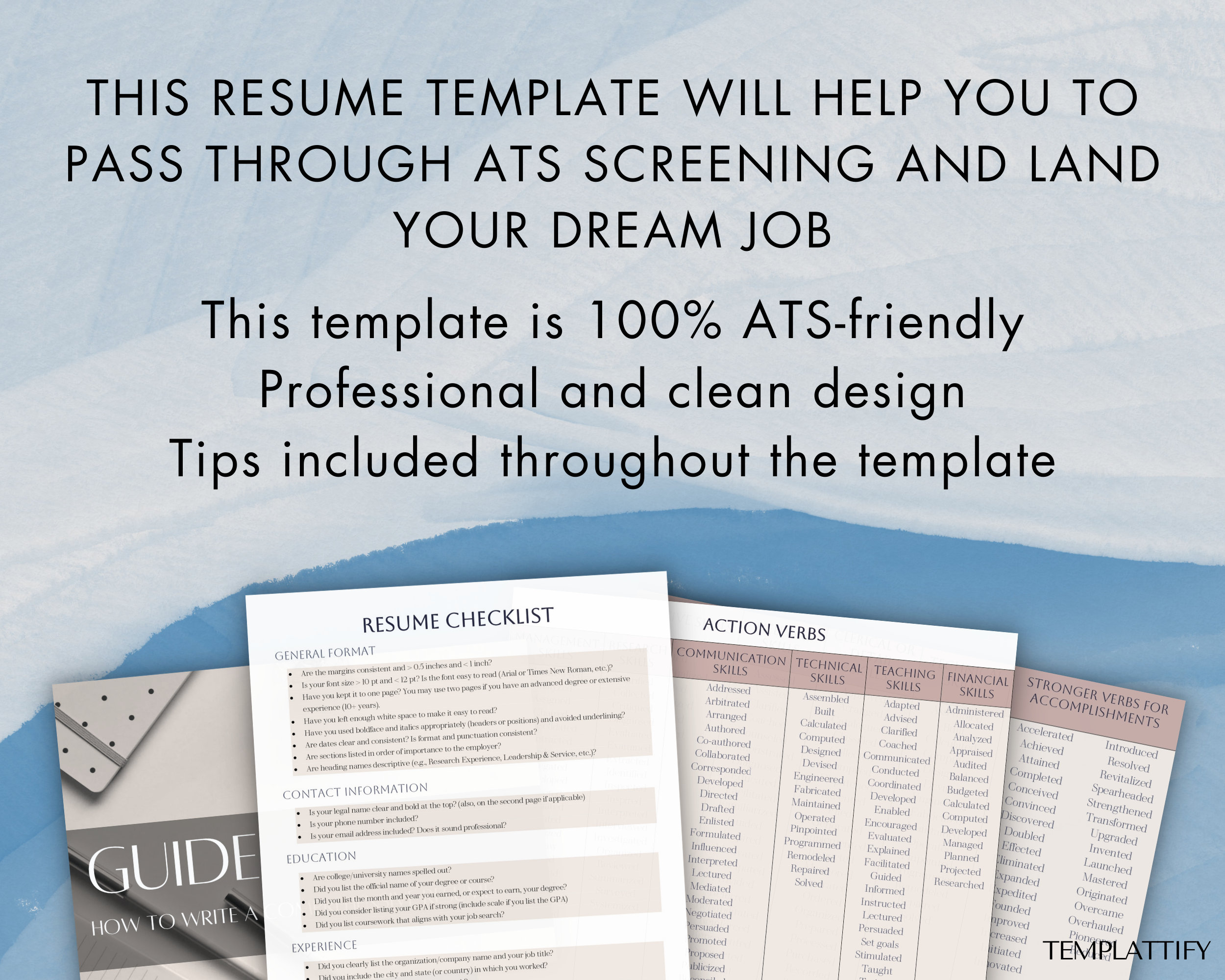 2024 ATS Friendly Resume Template Microsoft Word & Google Docs Resume ...