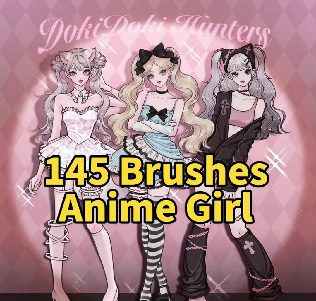 Procreate Brushes 145 Anime Girl Standing Pose Procreate Stamp - Etsy