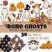 BOHO Halloween Ghost Clipart, PNGS, No Background, Digital Stickers ...