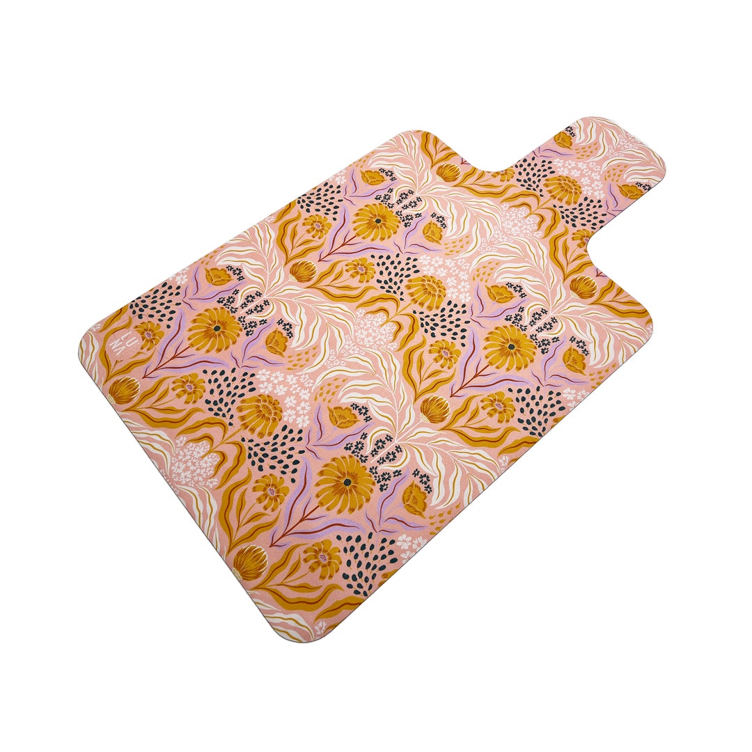 Marigold Floral Pilates Reformer Non-slip Hygiene Mat - Flower, Pink ...