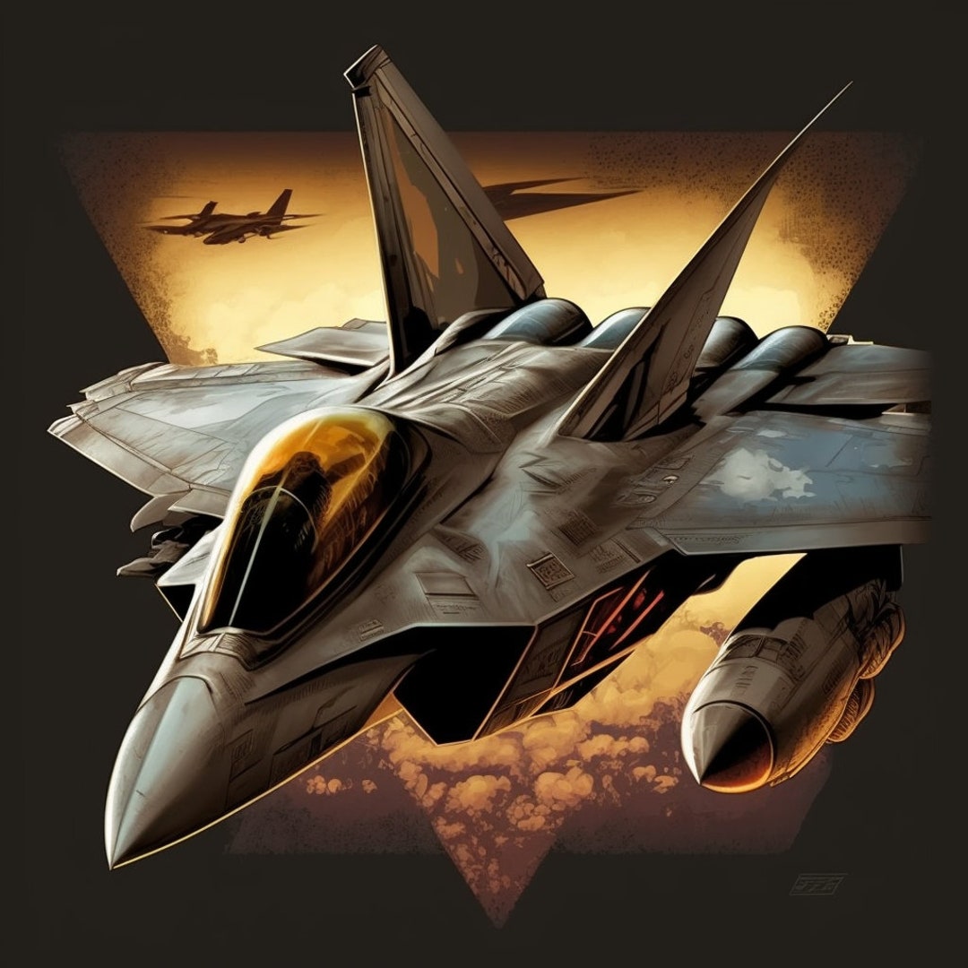 F-22 Raptor Art PNG Files X2 Different Scenes - Etsy