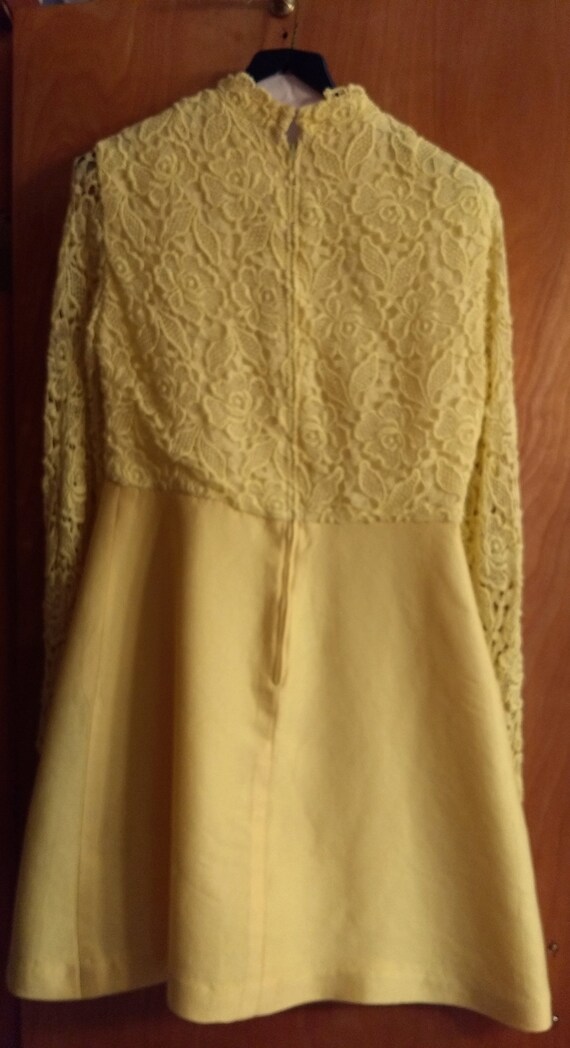 RARE Vintage 1960-1970's Mr. Frank Yellow Lace Mini D… - Gem