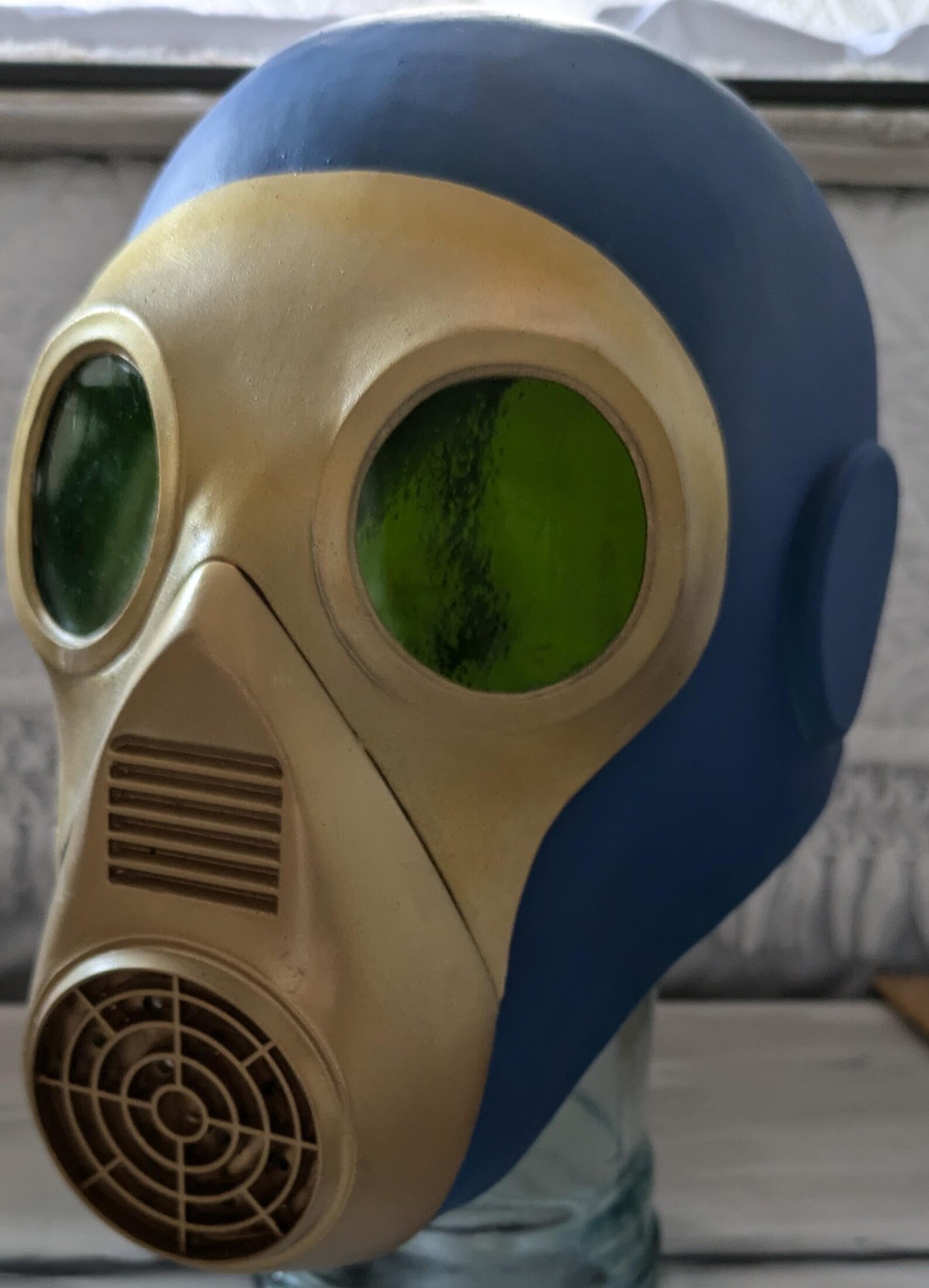 Custom Steampunk Style Cosplay Gas Mask Painted in Gold and Blue - Etsy