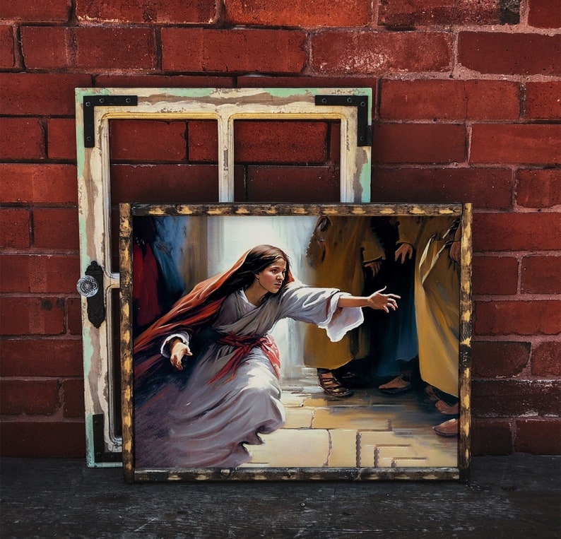 Jesus Heals Woman Digital Print, Fringe of Jesus Garment, Jesus Art ...