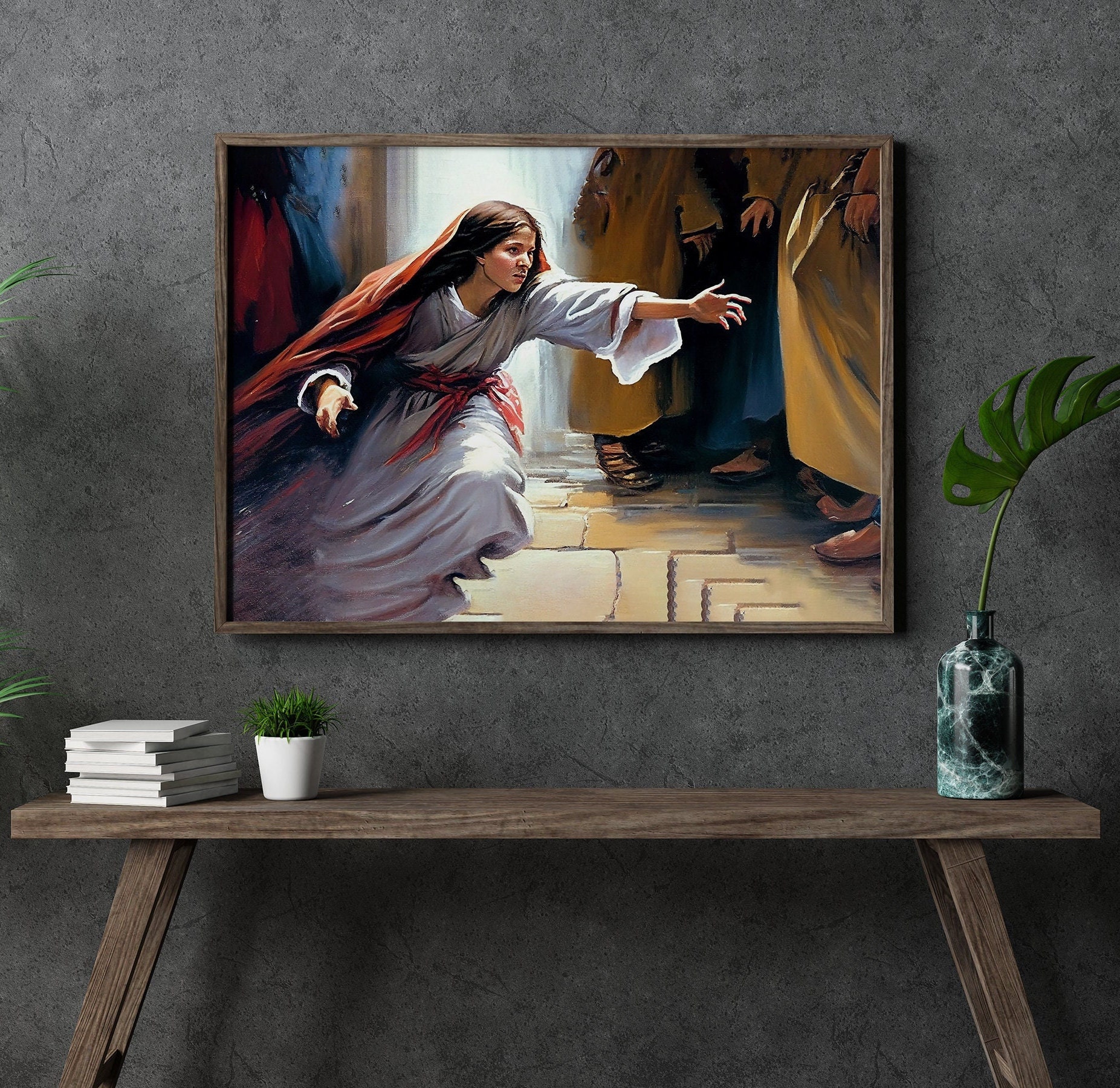 Jesus Heals Woman Digital Print, Fringe of Jesus Garment, Jesus Art ...