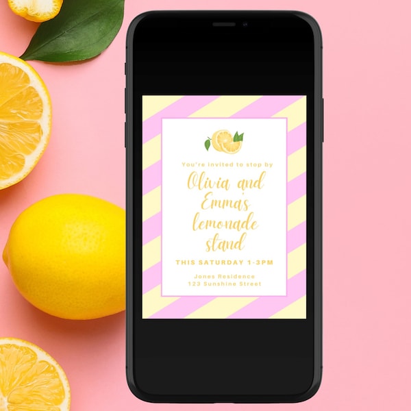 Pink Lemonade Invite - Etsy