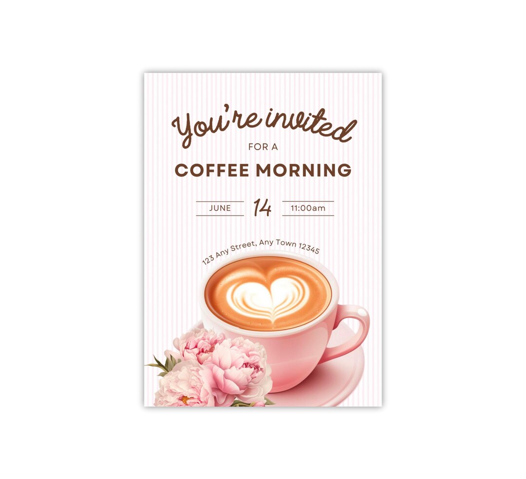 Editable Coffee Morning Invitation, Coffee Morning Flyer, Coffee ...