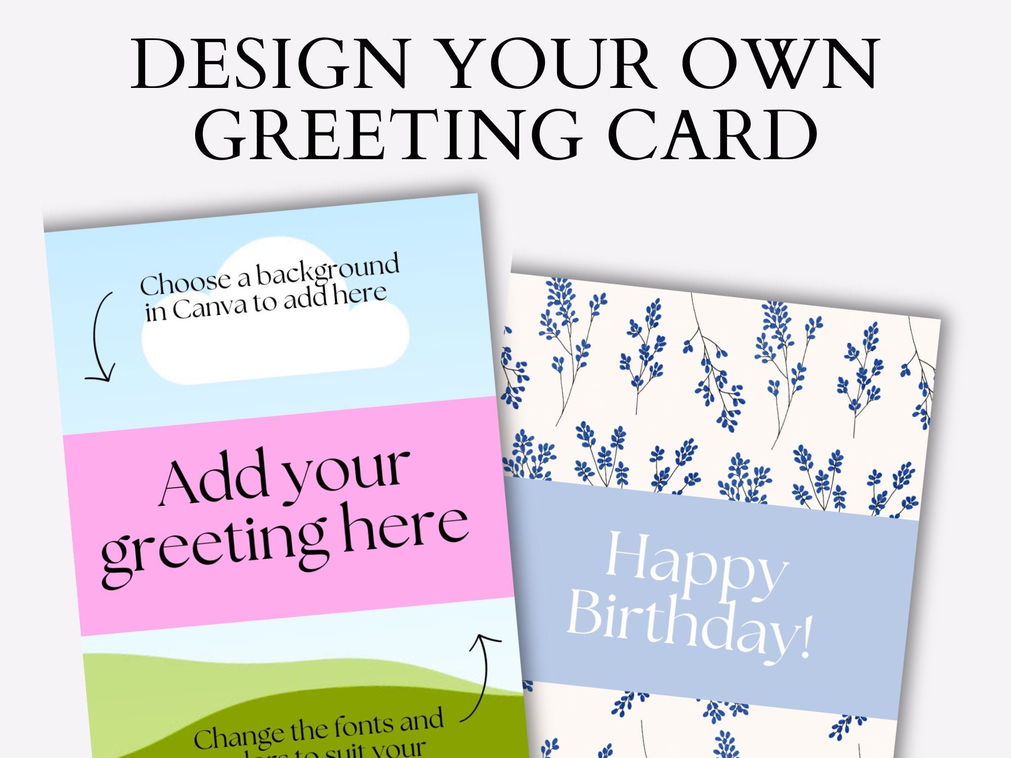 Editable Greeting Card Template to Design Your Own Birthday - Etsy