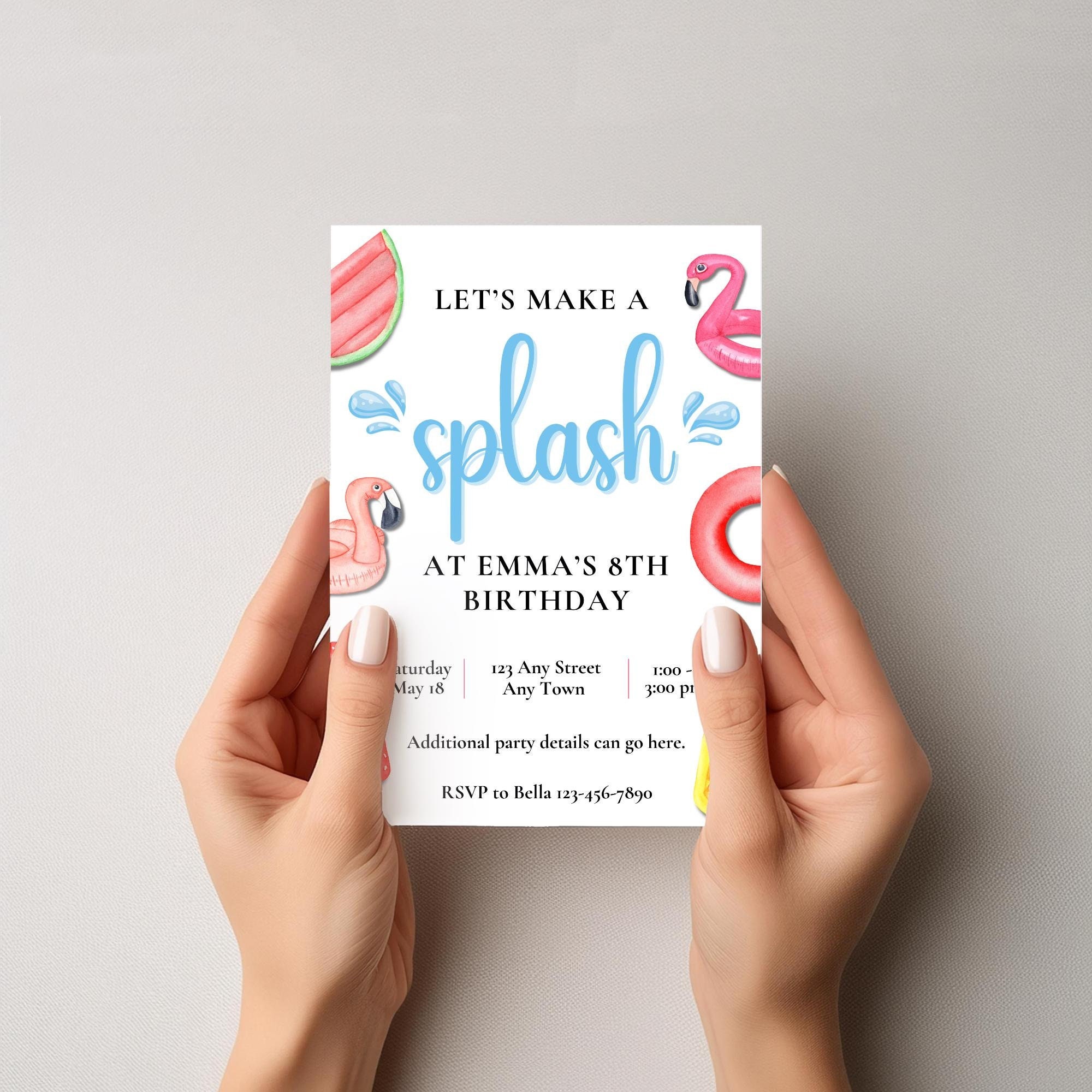 Cute Pool Party Invitation, Pool Party Invite, Girls Pool Party ...