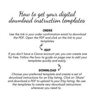 Digital Download Instruction Templates, Boho Digital Download Templates ...