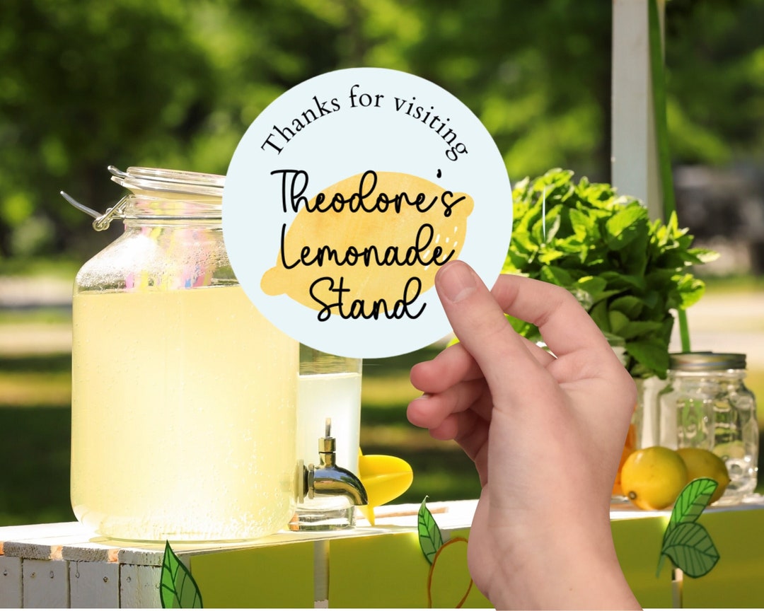 Printable Stickers for Kids Lemonade Stand, Personalized Stickers for ...
