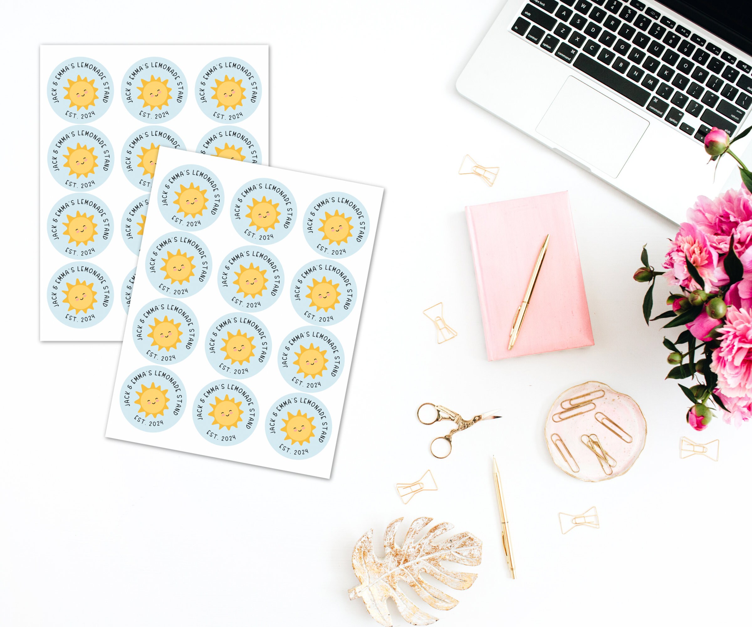 Personalized Stickers for Lemonade Stand Cups, Editable and Printable ...